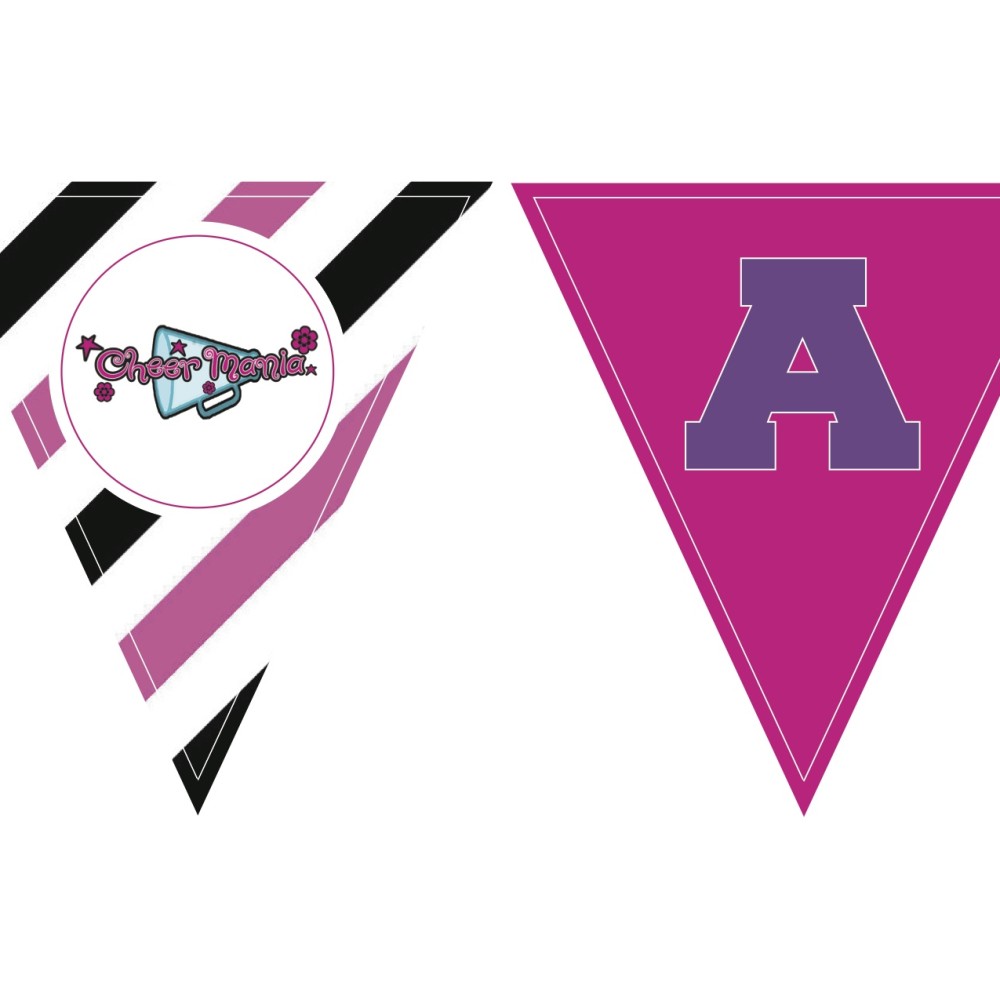 Customizable Cheer Party Printable Pennant Banner - Cheer Mania Party